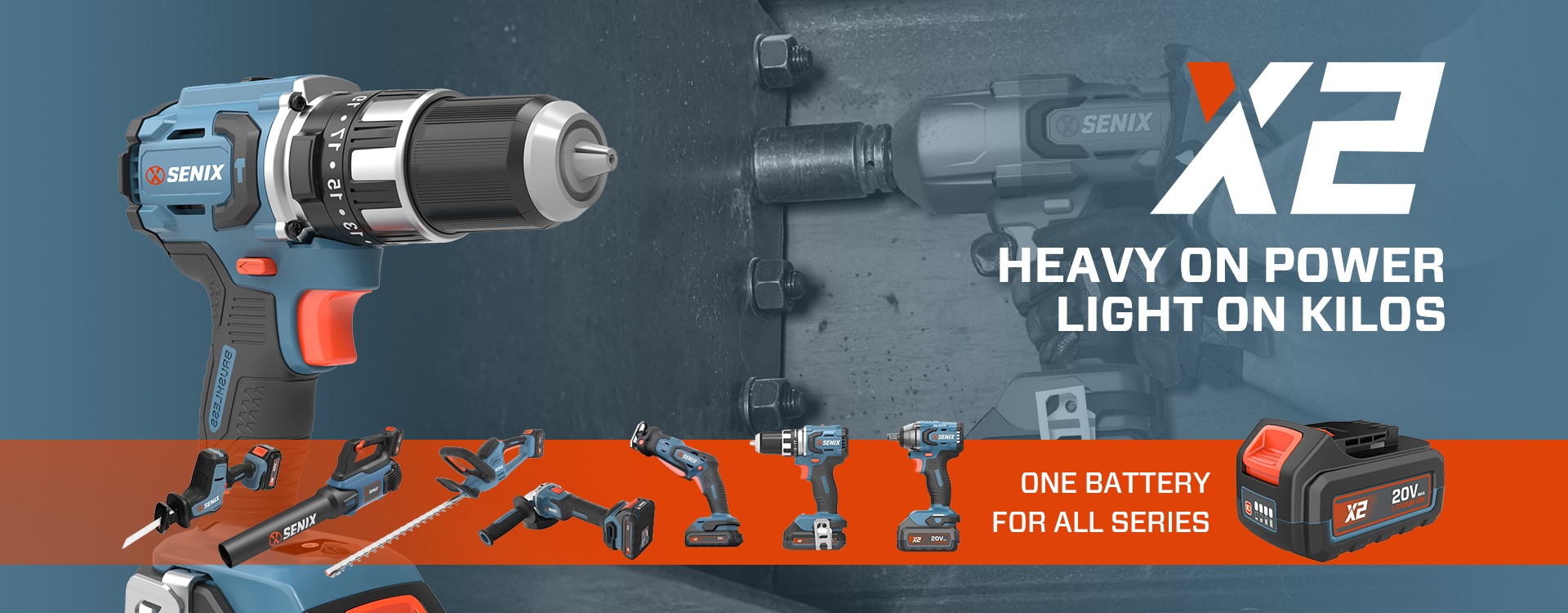 20V Brushless Motor Power Tools | SENIX Volt-X2 Series